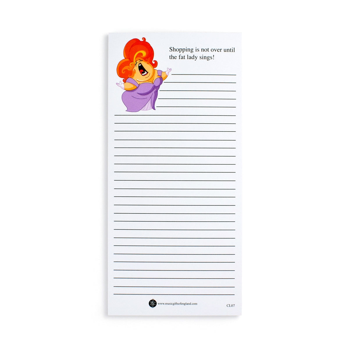 Opera Lady Note Pad (Individual) @ MusicGiftsUSA.com – Music Gifts USA