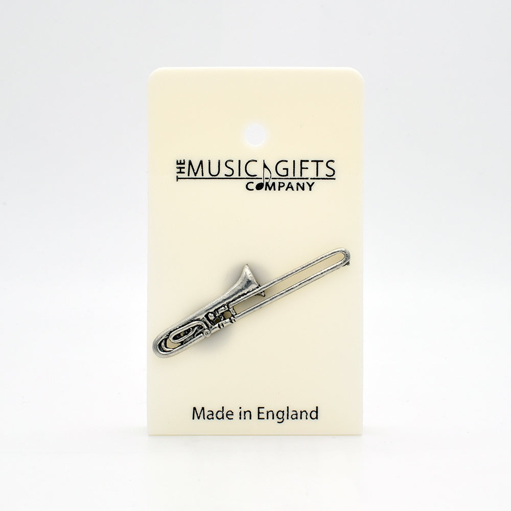 Trombone Pewter Pin @ MusicGiftsUSA.com – Music Gifts USA