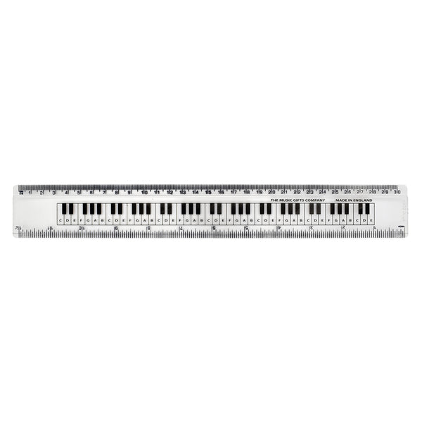 Clear and Black Keyboard 12"" Ruler at MusicGiftsUSA.com – Music Gifts USA